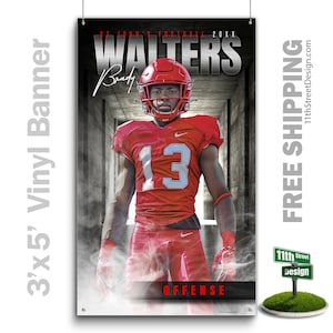 Custom-printed Vinyl Football Banner, Weatherproof High School Senior ...