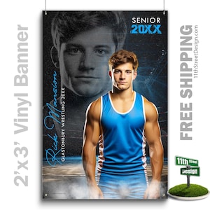 Custom-printed Vinyl Wrestling Banner, Weatherproof High School Senior ...