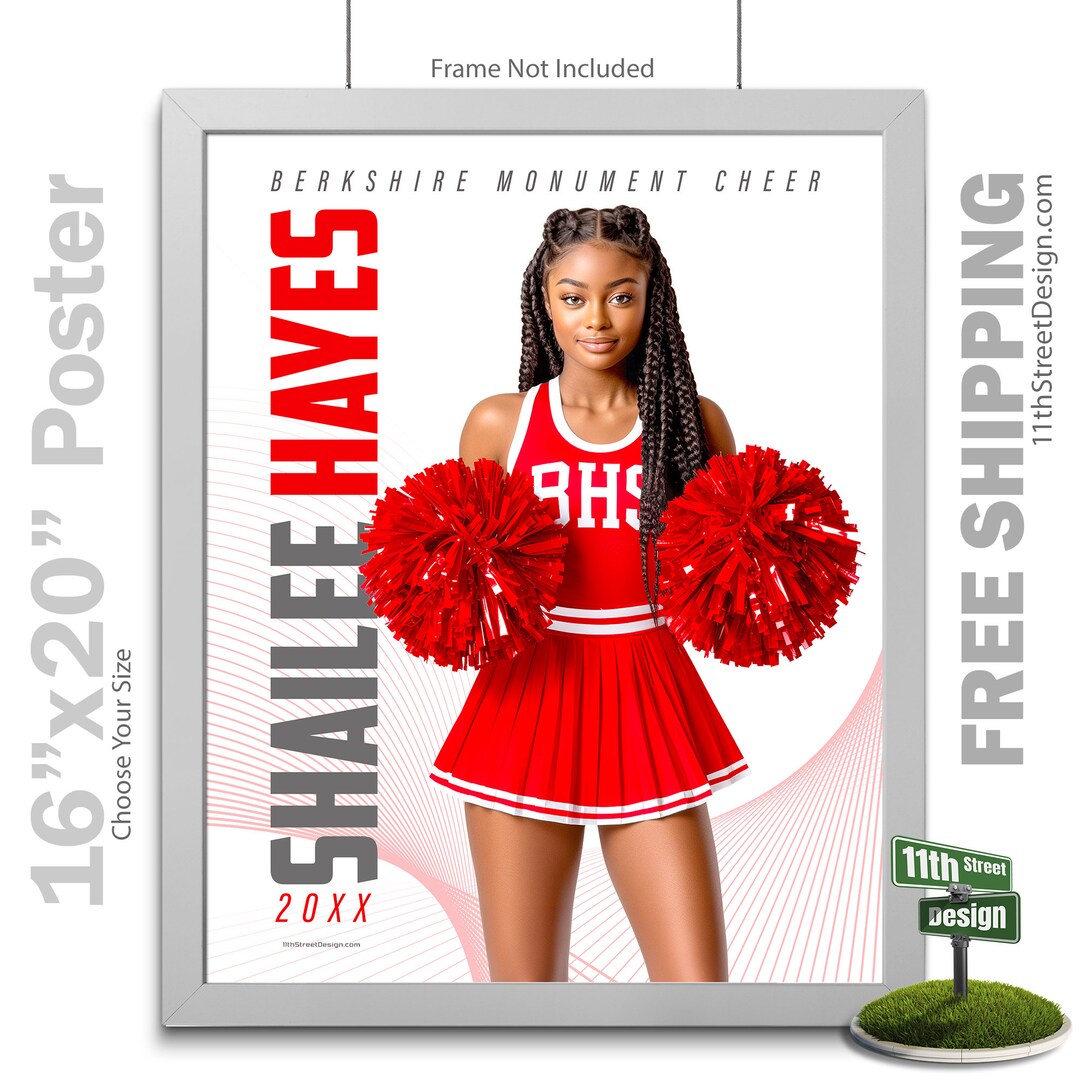 Custom-printed Cheer Poster, High School Senior Night Sports Poster ...