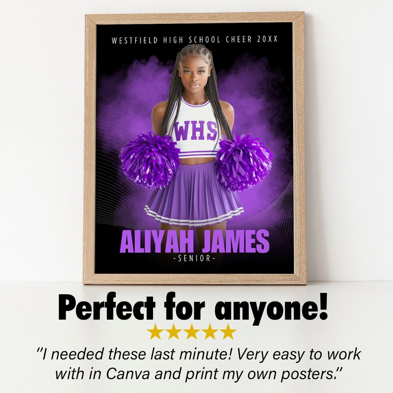 Cheerleader Poster Canva Template, Design Your Own Custom Senior Cheer ...