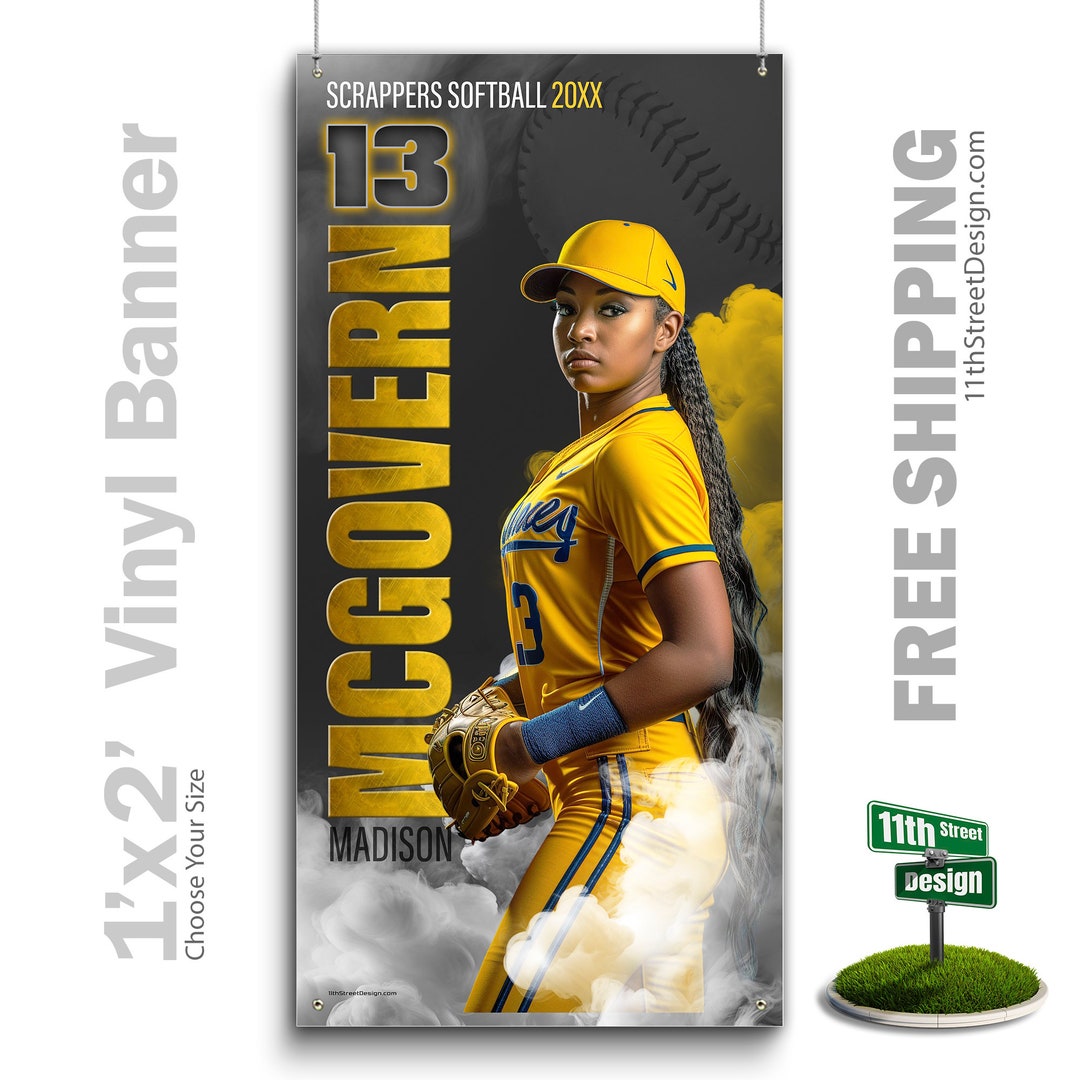 Custom-printed Vinyl Softball Banner, Weatherproof High School Senior ...