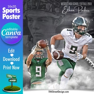Football Poster Canva Template, Design Your Own Custom Senior Football ...
