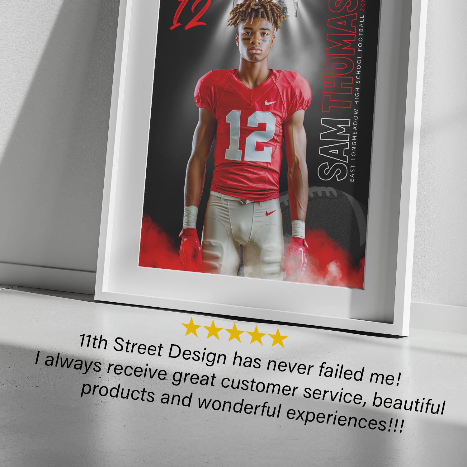 Football Poster Canva Template, Design Your Own Custom Senior Football ...