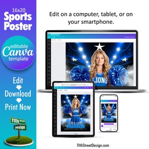 Cheerleader Poster Canva Template, Design Your Own Custom Senior Cheer ...