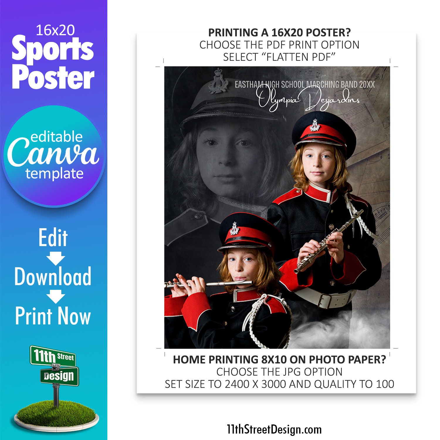 Marching Band Poster Canva Template, Design Your Own Custom Senior ...