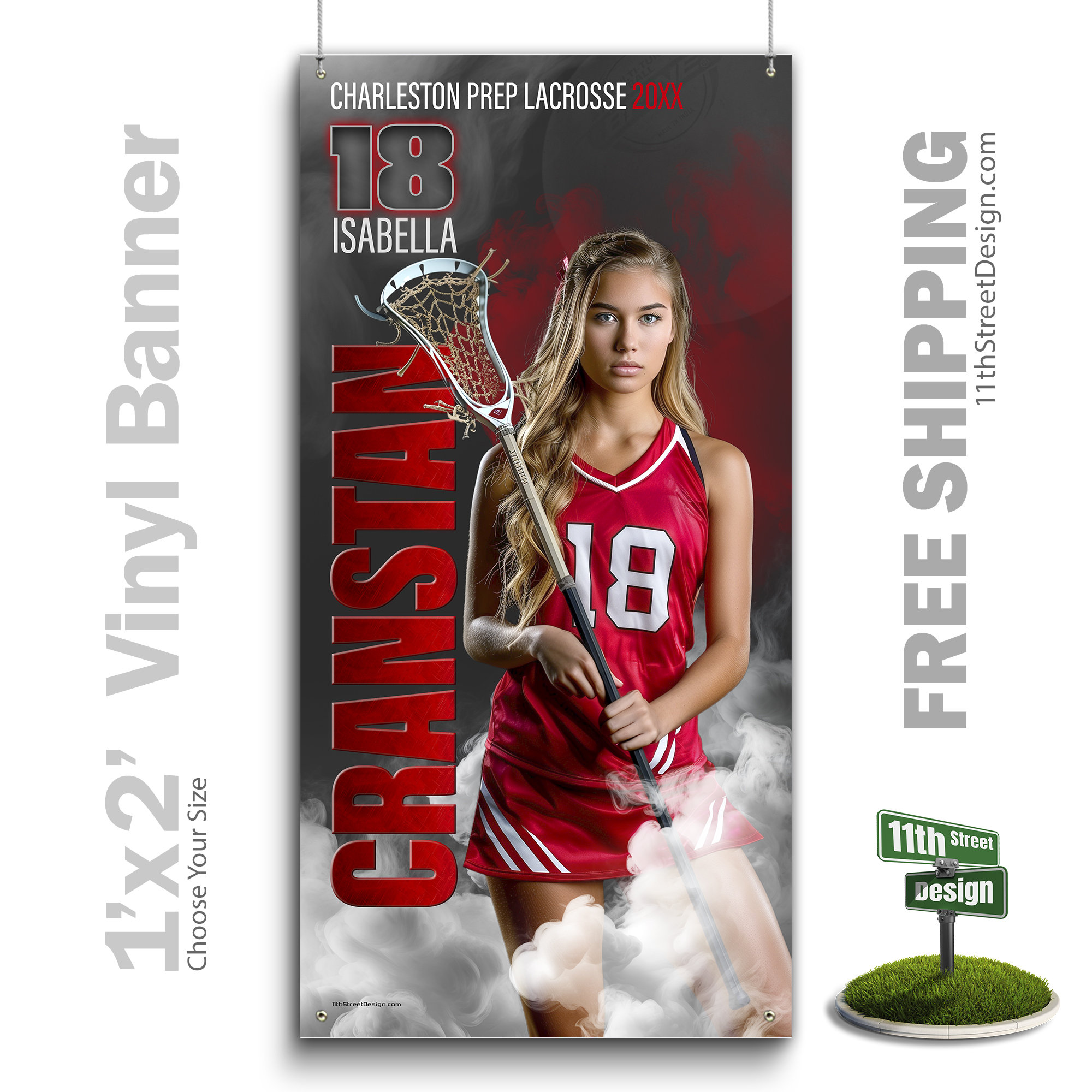 Custom-printed Vinyl Lacrosse Banner, Weatherproof High School Senior ...