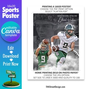 Football Poster Canva Template, Design Your Own Custom Senior Football ...