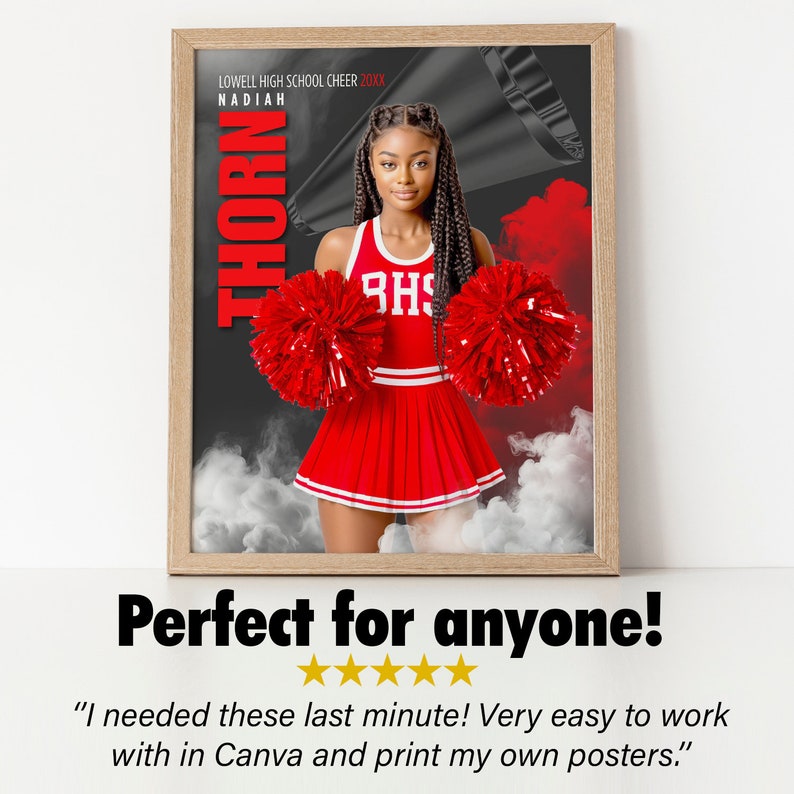 Cheerleader Poster Canva Template, Design Your Own Custom Senior Cheer ...