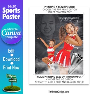 Cheerleader Poster Canva Template, Design Your Own Custom Senior Cheer ...