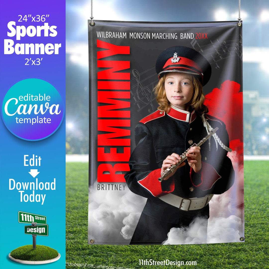 Marching Band Banner Canva Template, Design Your Own Custom Senior ...