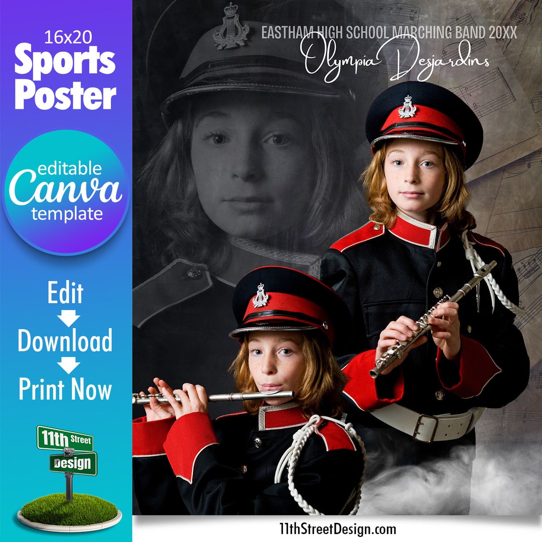 Marching Band Poster Canva Template, Design Your Own Custom Senior ...