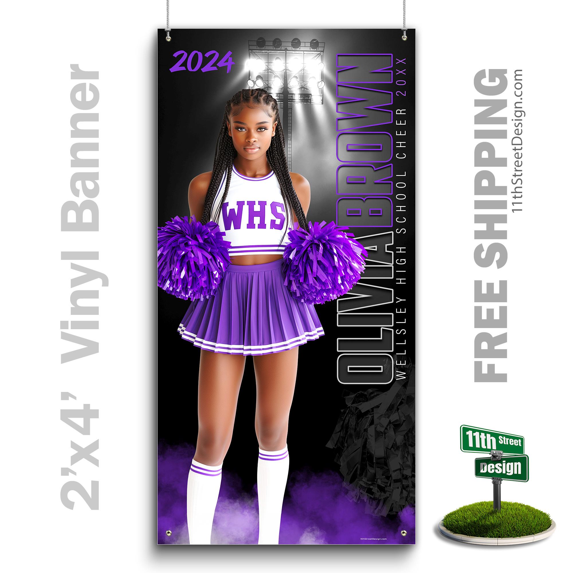 Custom-printed Vinyl Cheer Banner, Weatherproof High School Senior ...