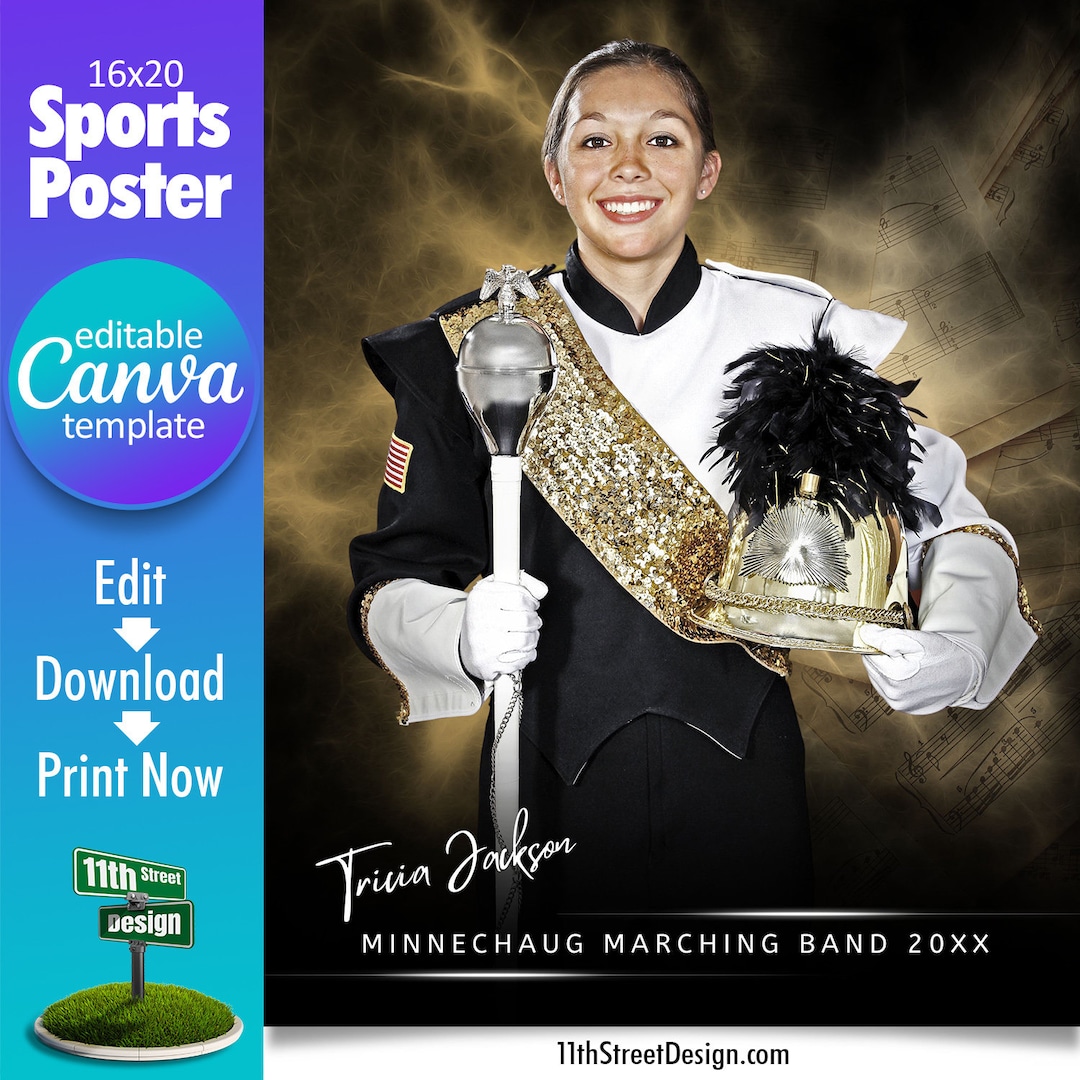 Marching Band Poster Canva Template, Design Your Own Custom Senior ...