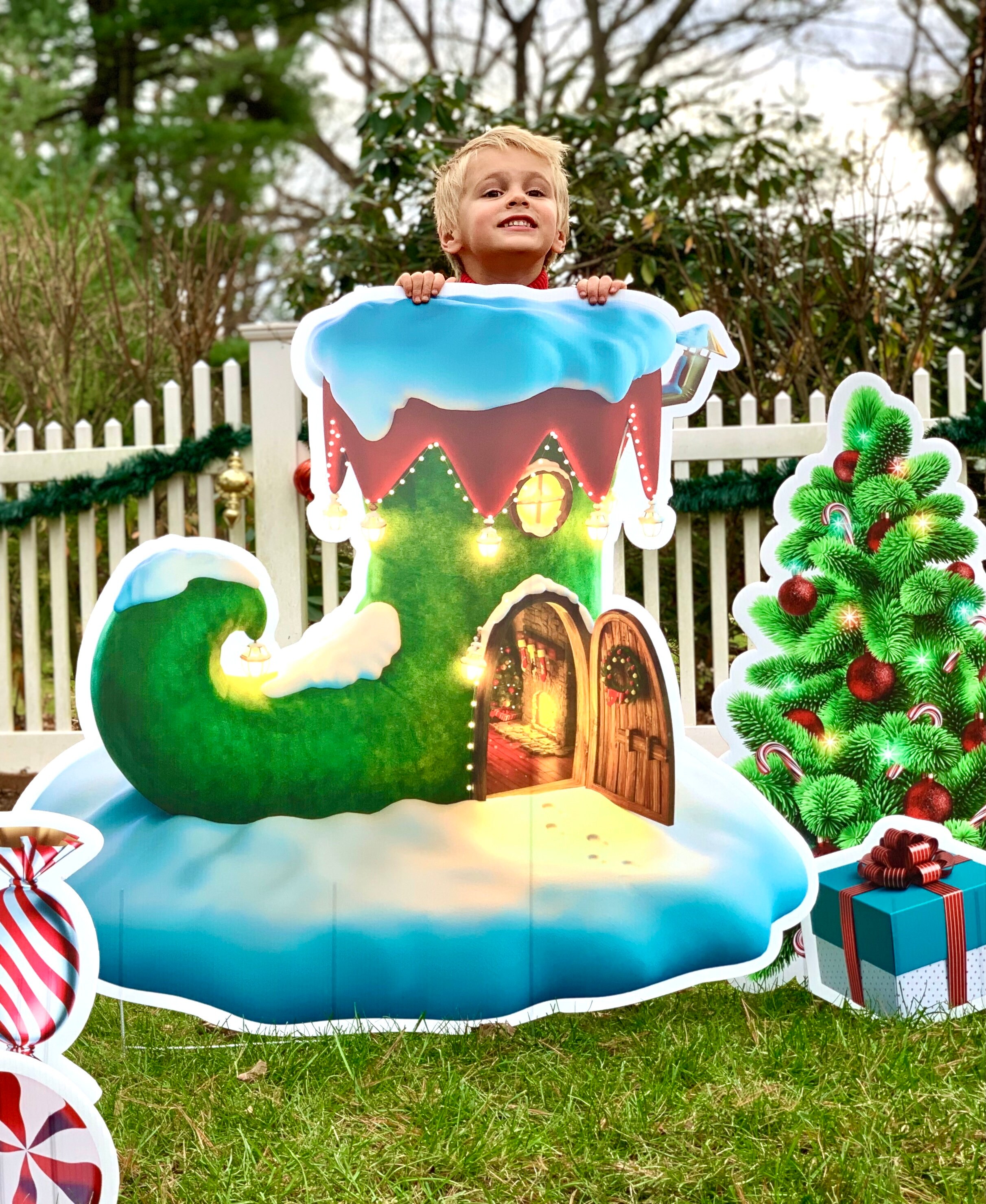 Christmas Elf House Lawn Sign Decorations Santa Snowman - Etsy