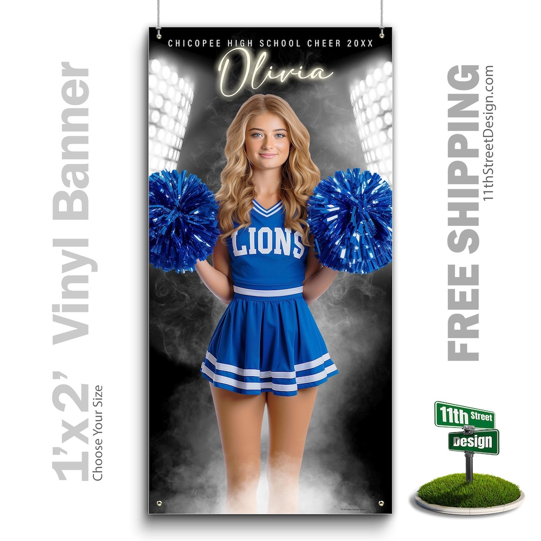 Custom-printed Vinyl Cheer Banner, Weatherproof High School Senior ...