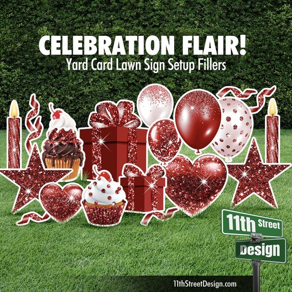 Sparkly Maroon Assorted Decorations Perfect for Coordinated - Etsy