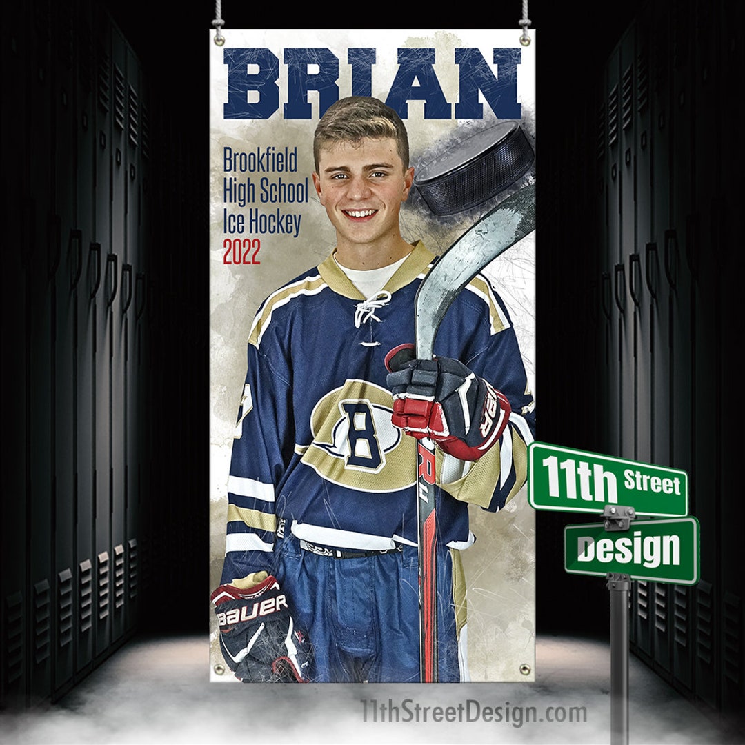 Custom-printed Vinyl Hockey Banner, Weatherproof High School Senior ...