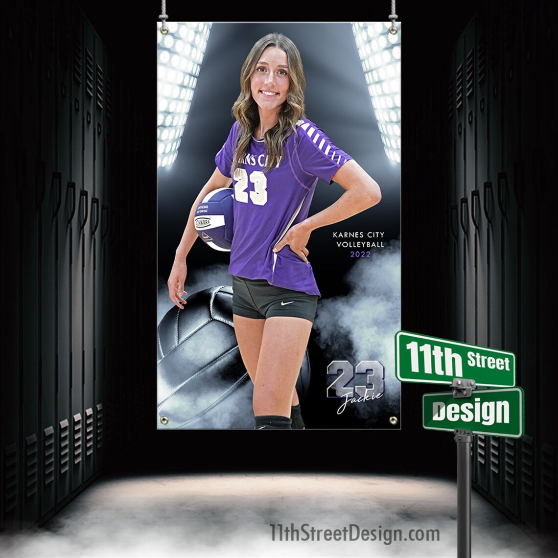 Custom Sports Banner Smokey Lights Volleyball - Etsy