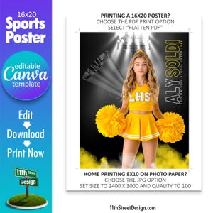 Cheerleader Poster Canva Template, Design Your Own Custom Senior Cheer ...