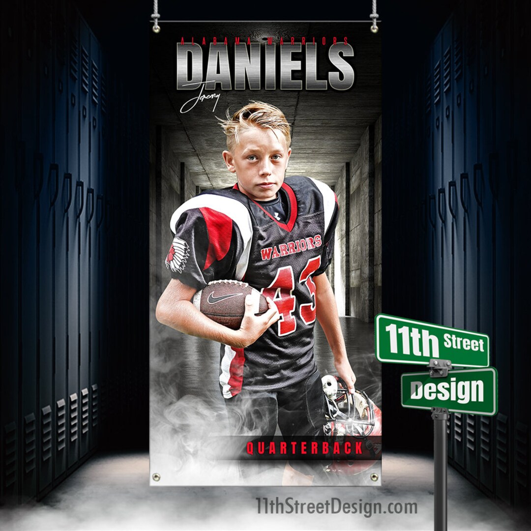 Custom-printed Vinyl Football Banner, Weatherproof High School Senior ...