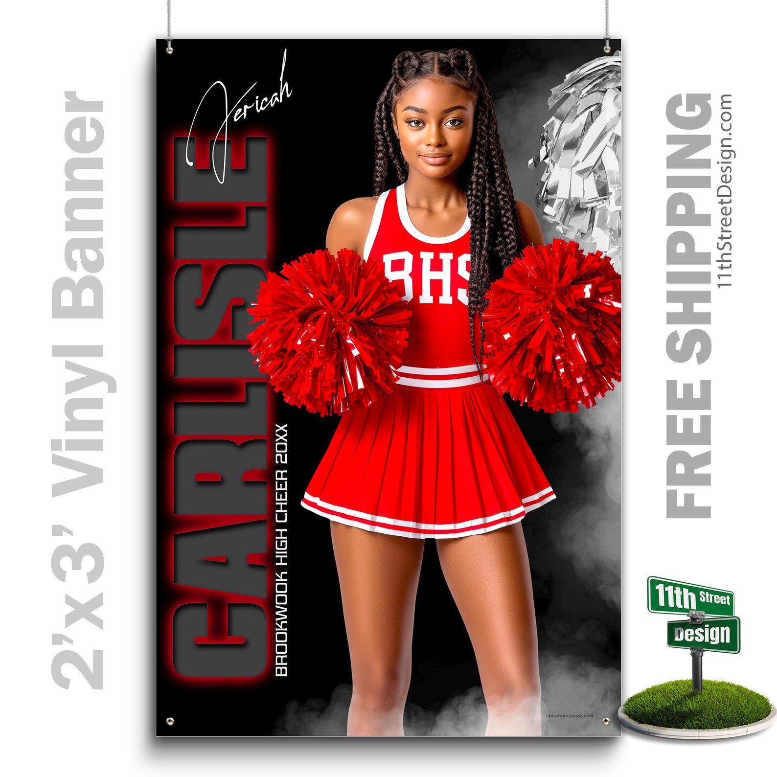 Custom-printed Vinyl Cheer Banner, Weatherproof High School Senior ...