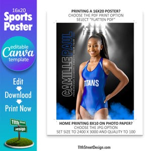 Swimming Poster Canva Template, Design Your Own Custom Senior Swim Team ...