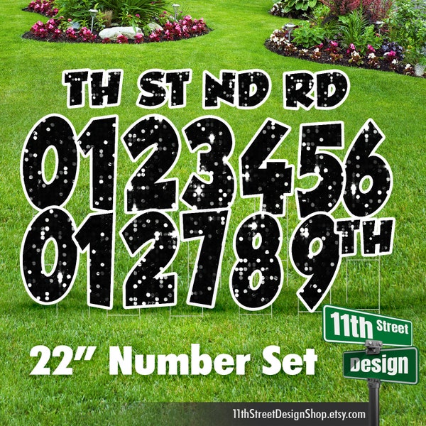 Yard Business Sparkle Numbers - Etsy