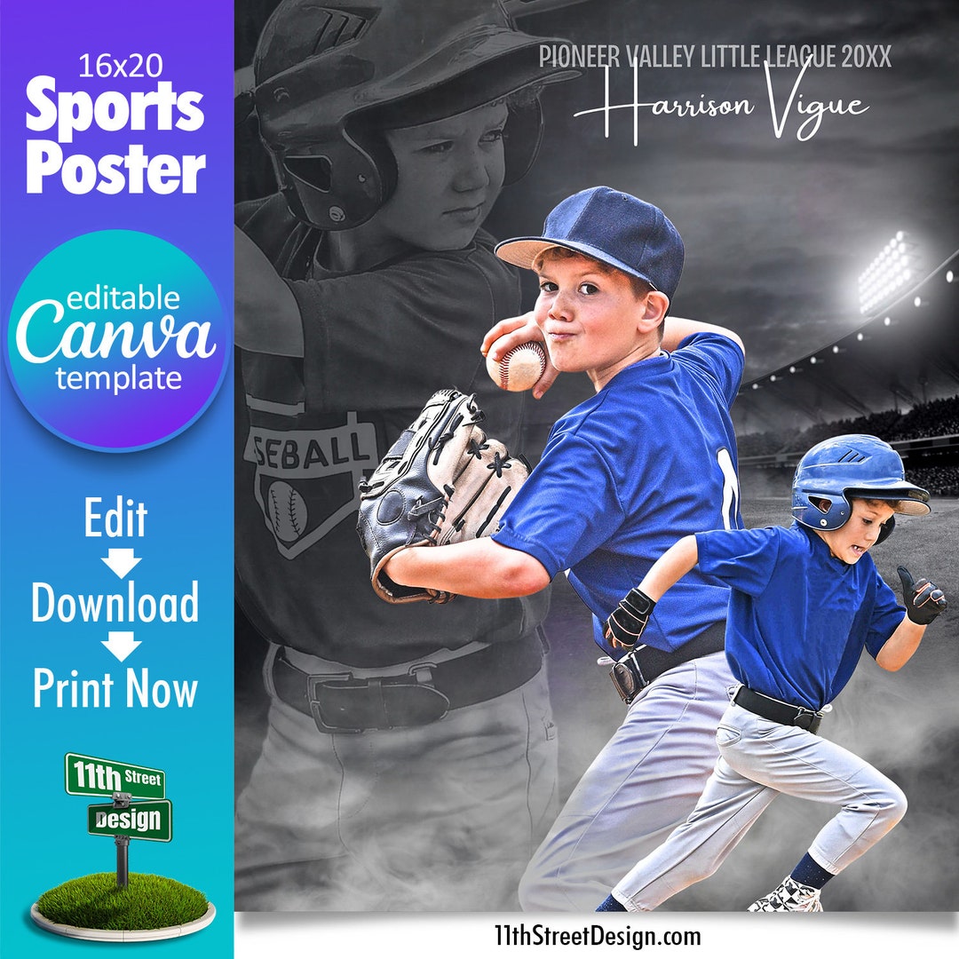 Baseball Poster Canva Template, Design Your Own Custom Senior Baseball ...