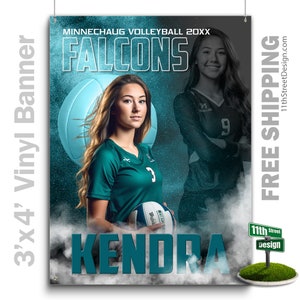 Custom-printed Vinyl Volleyball Banner, Weatherproof High School Senior ...