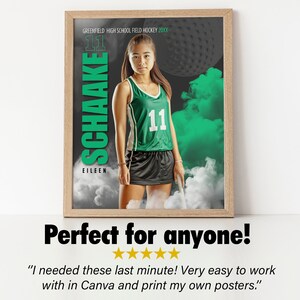 Field Hockey Poster Canva Template, Design Your Own Custom Senior Field ...