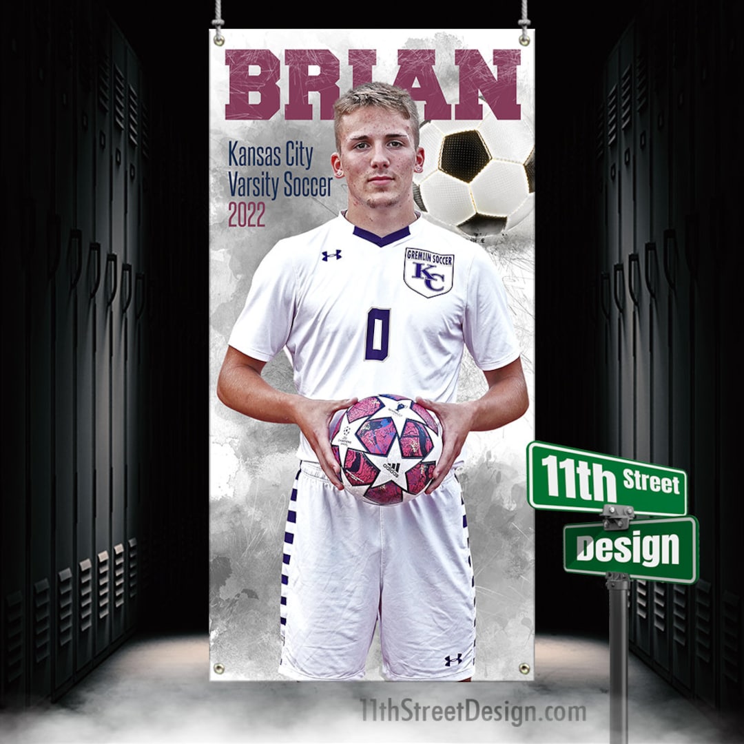 Custom-printed Vinyl Soccer Banner, Weatherproof High School Senior ...