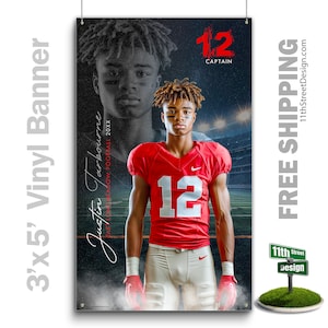 Custom-printed Vinyl Football Banner, Weatherproof High School Senior ...