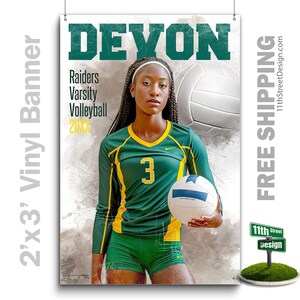 Custom-printed Vinyl Volleyball Banner, Weatherproof High School Senior ...
