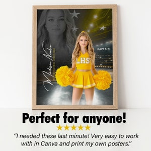 Cheerleader Poster Canva Template, Design Your Own Custom Senior Cheer ...