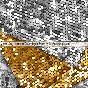 Seamless Gold & Silver Glitter Digital Paper Pattern Backgrounds ...