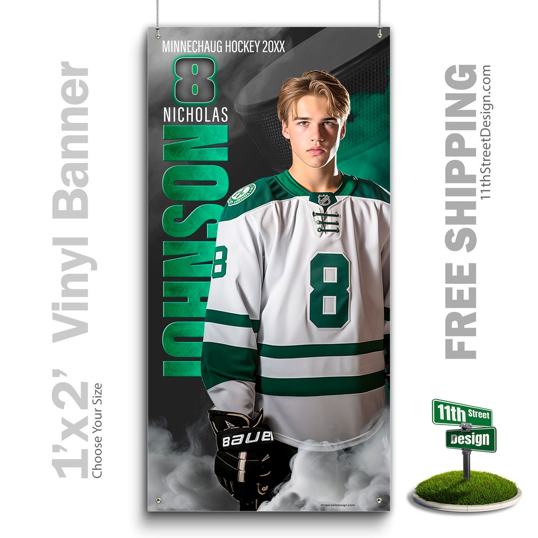 Custom-printed Vinyl Hockey Banner, Weatherproof High School Senior ...