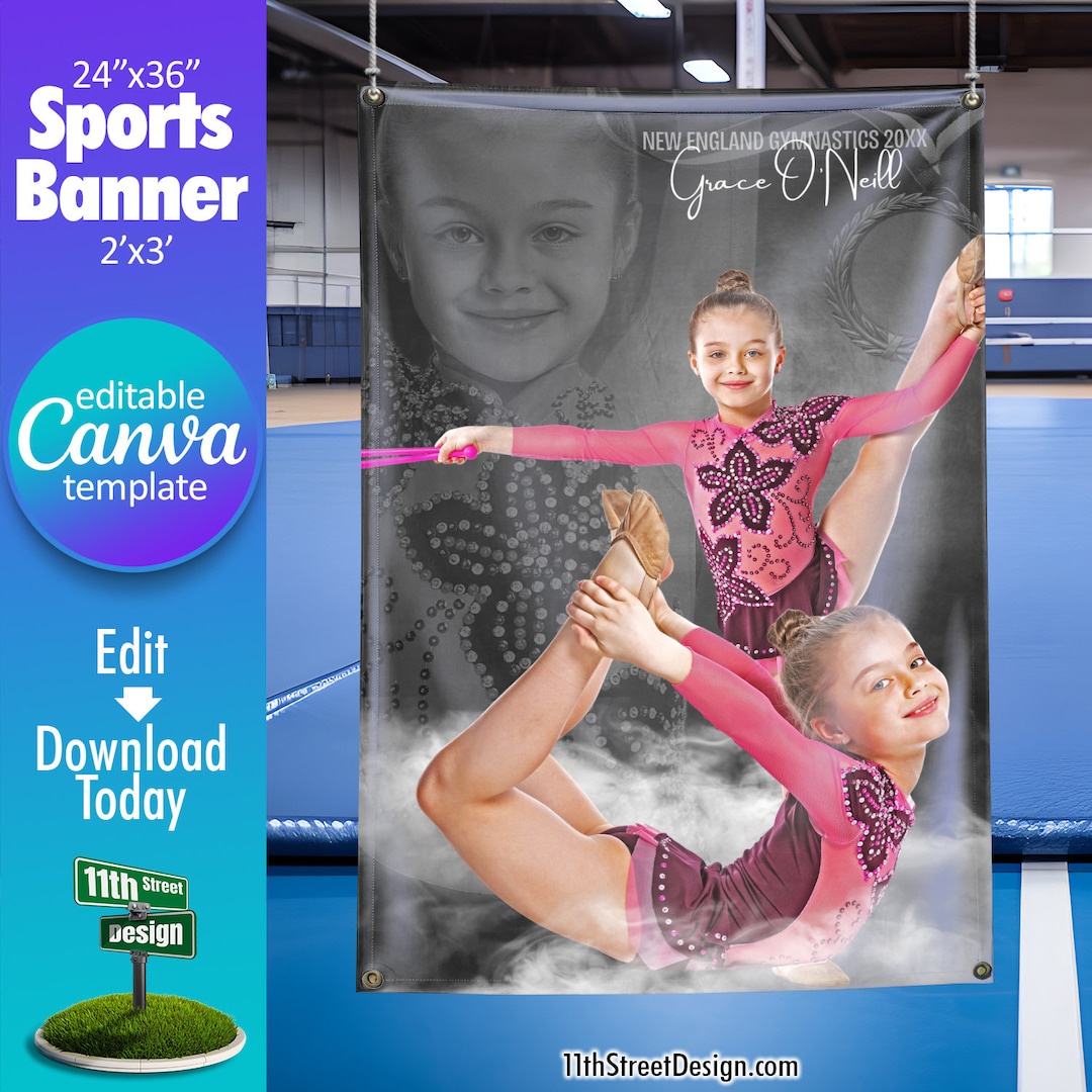 Gymnastics Banner Canva Template, Design Your Own Custom Senior ...