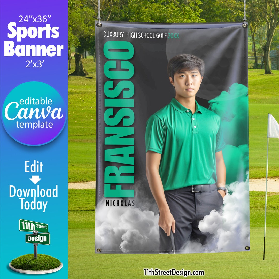 Golf Banner Canva Template, Design Your Own Custom Senior Golf Team ...