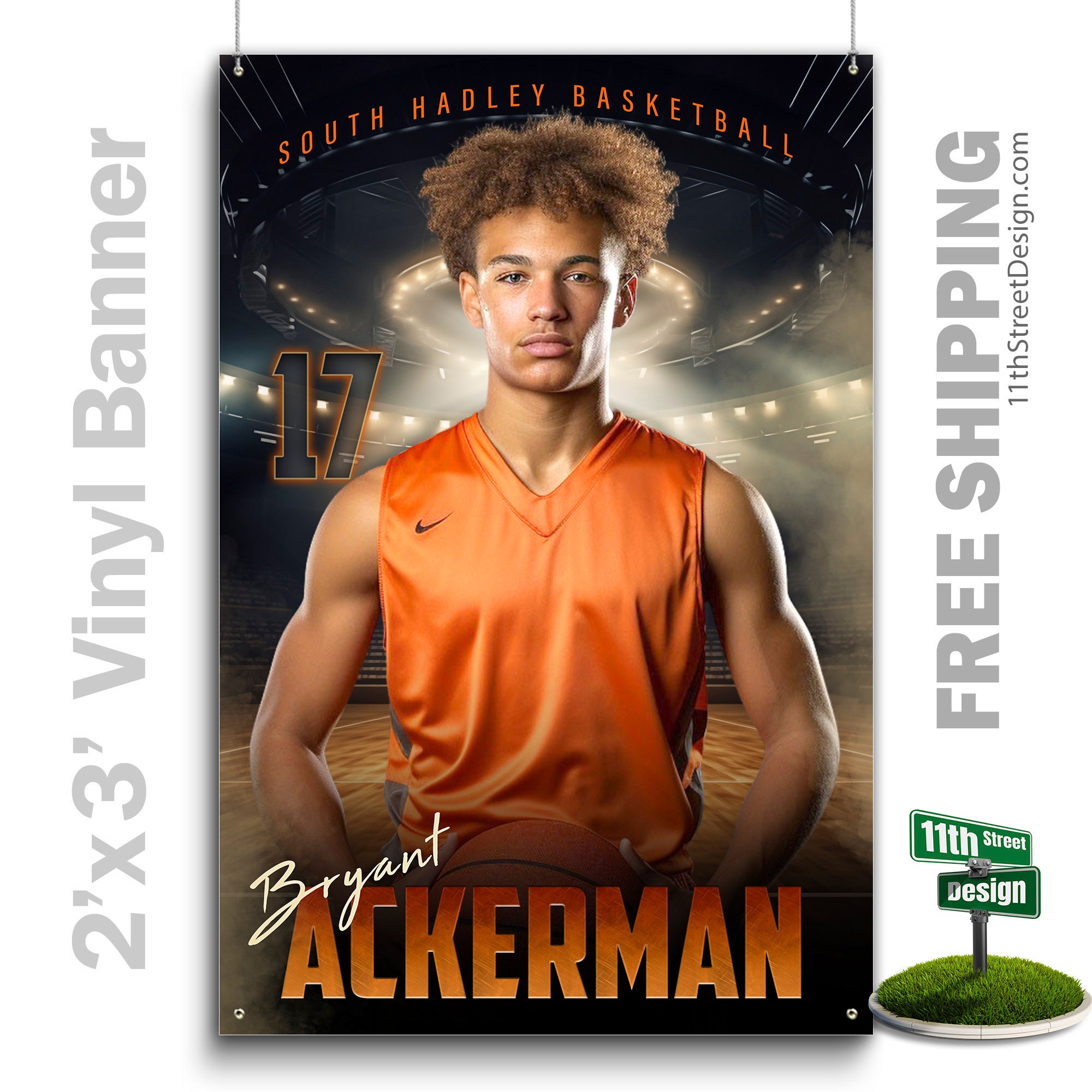 Custom-printed Vinyl Basketball Banner, Weatherproof High School Senior ...