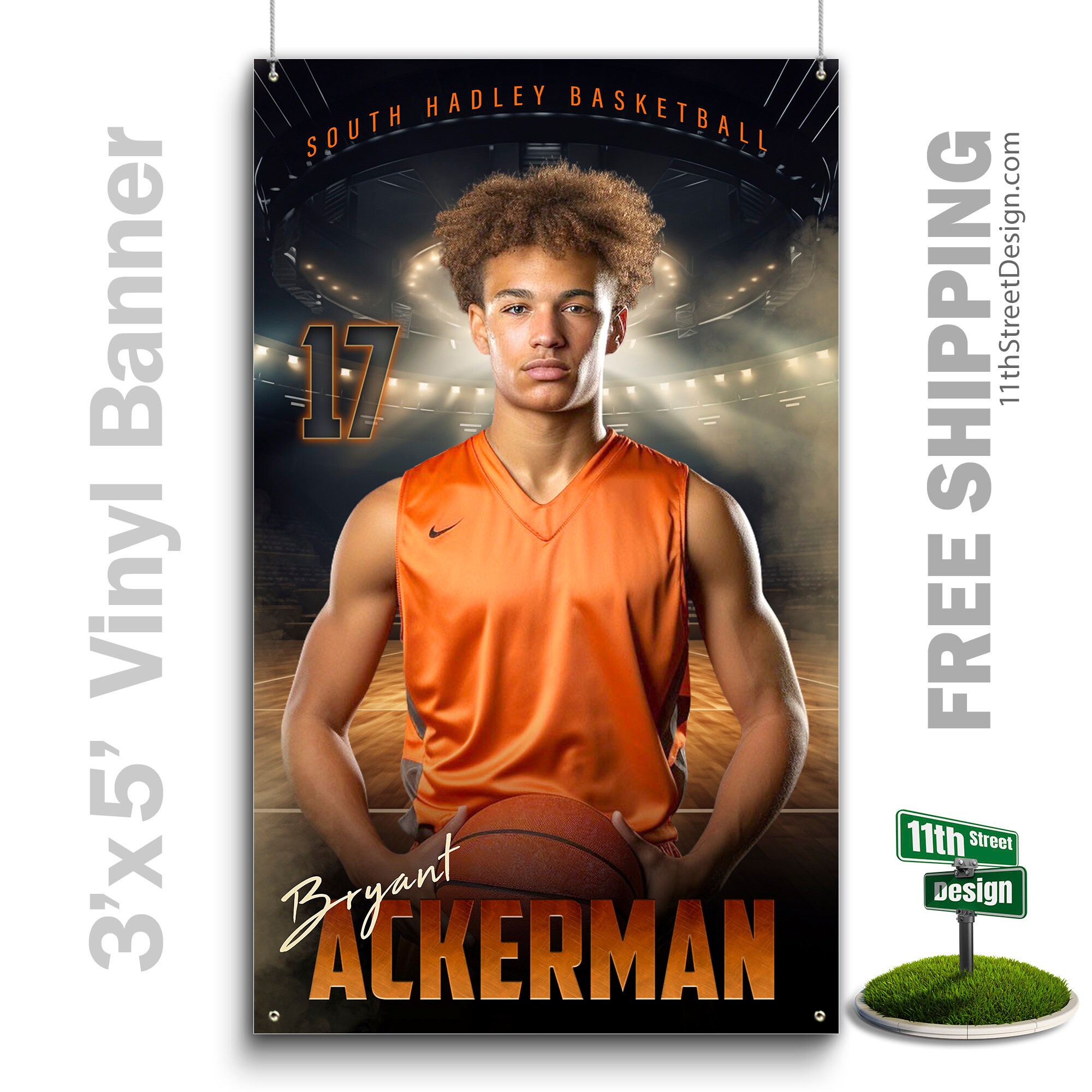 Custom-printed Vinyl Basketball Banner, Weatherproof High School Senior ...