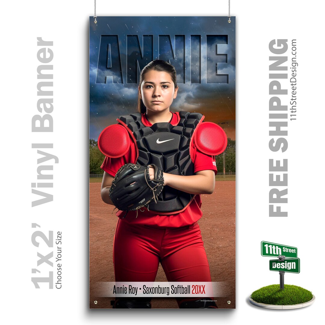 Custom-printed Vinyl Softball Banner, Weatherproof High School Senior ...
