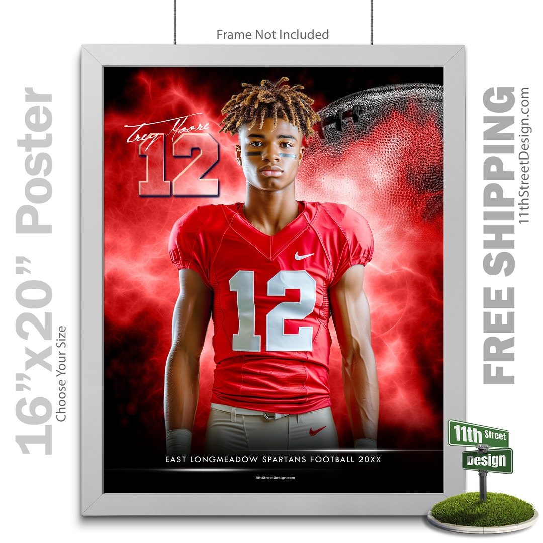 Custom-printed Football Poster, High School Senior Night Sports Poster ...