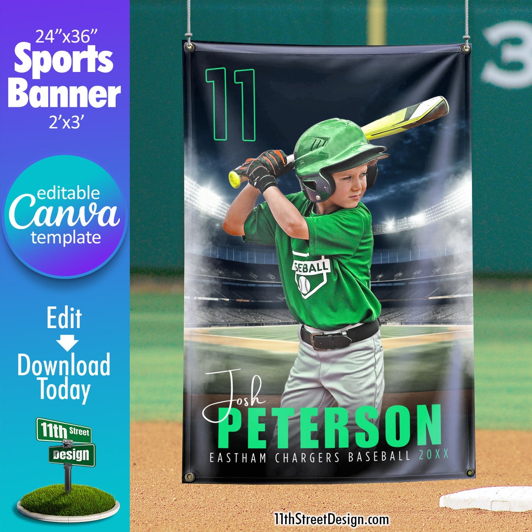 Baseball Banner Canva Template, Design Your Own Custom Senior Baseball ...