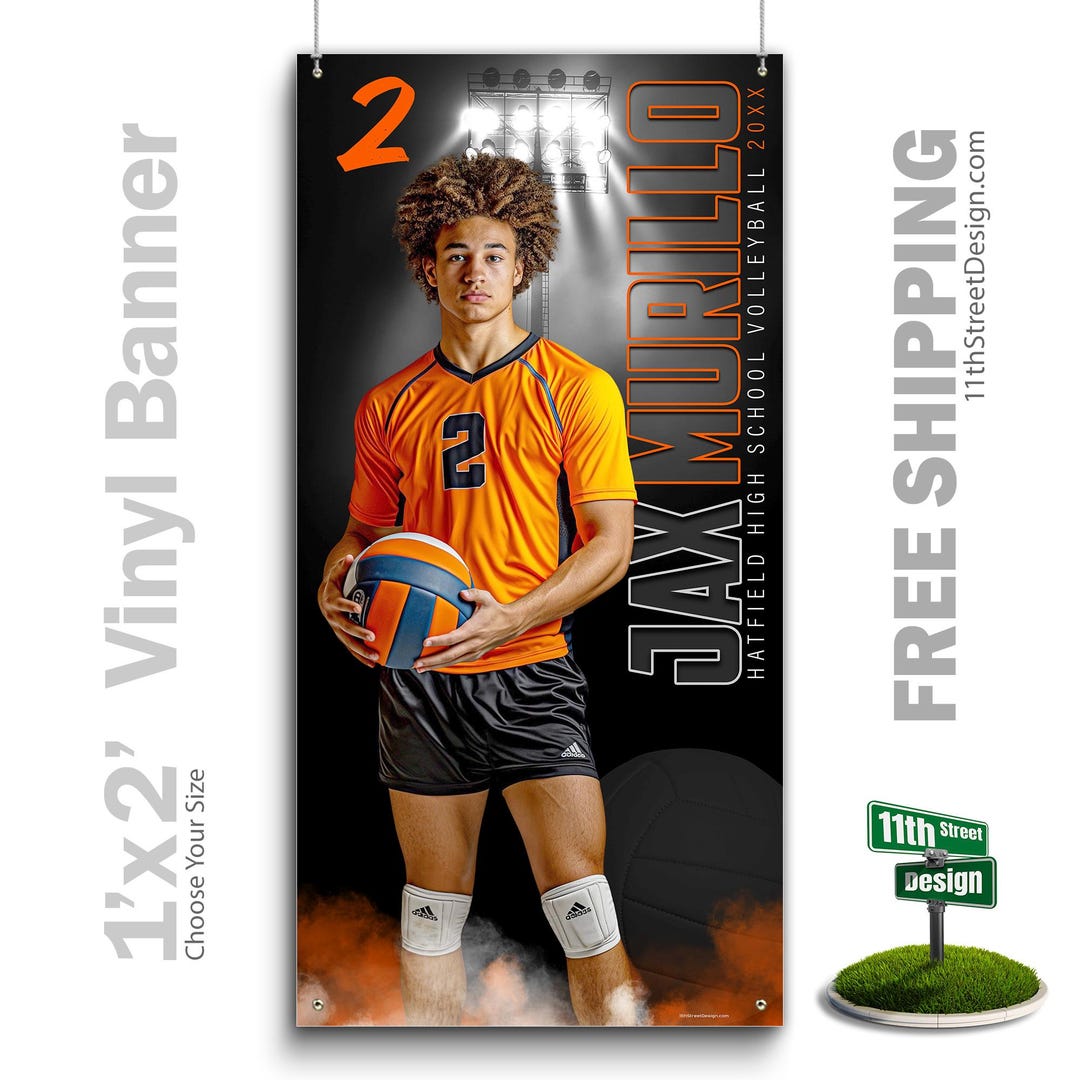 Custom-printed Vinyl Volleyball Banner, Weatherproof High School Senior ...