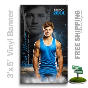 Custom-printed Vinyl Wrestling Banner, Weatherproof High School Senior ...
