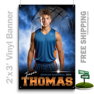 Custom-printed Vinyl Basketball Banner, Weatherproof High School Senior ...