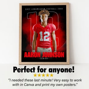 Football Poster Canva Template, Design Your Own Custom Senior Football ...