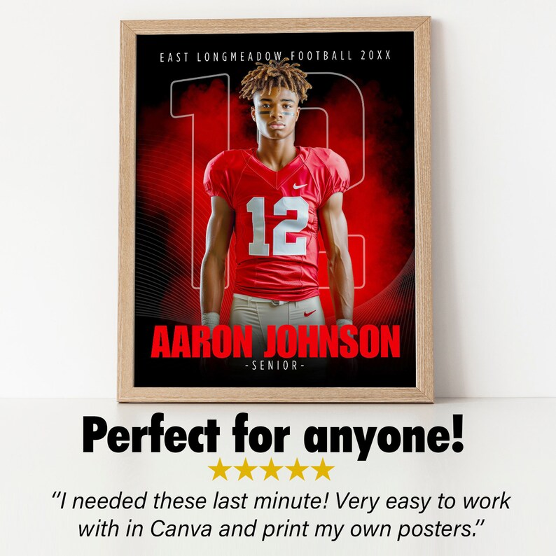 Football Poster Canva Template, Design Your Own Custom Senior Football ...