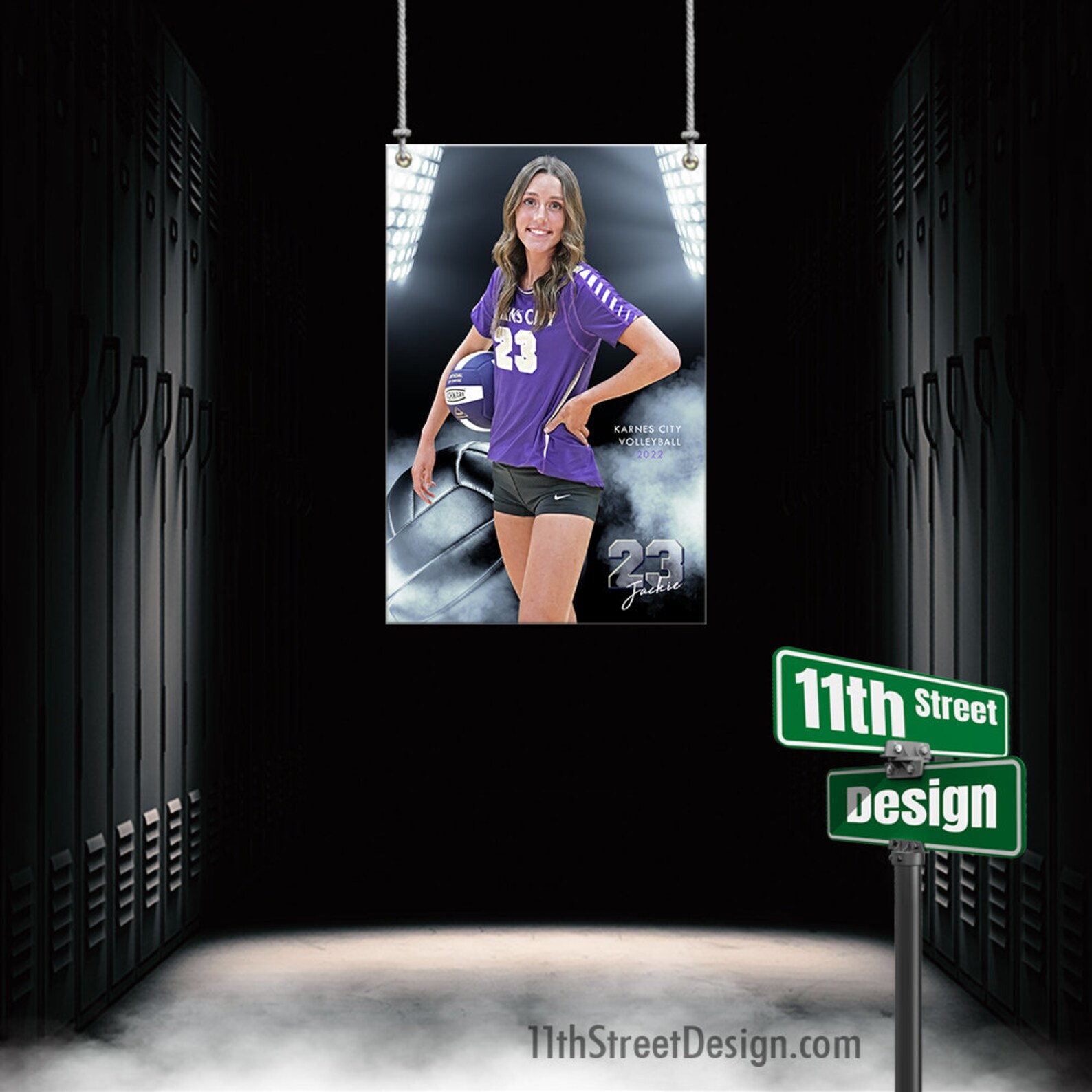 Custom Sports Banner Smokey Lights Volleyball - Etsy