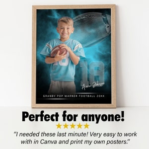 Football Poster Canva Template, Design Your Own Custom Senior Football ...
